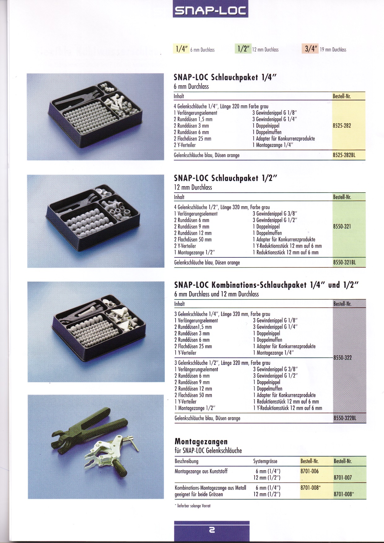 Snap-Loc Line Gelenkschlauchpaket Starter Set 1/4 und 1/2